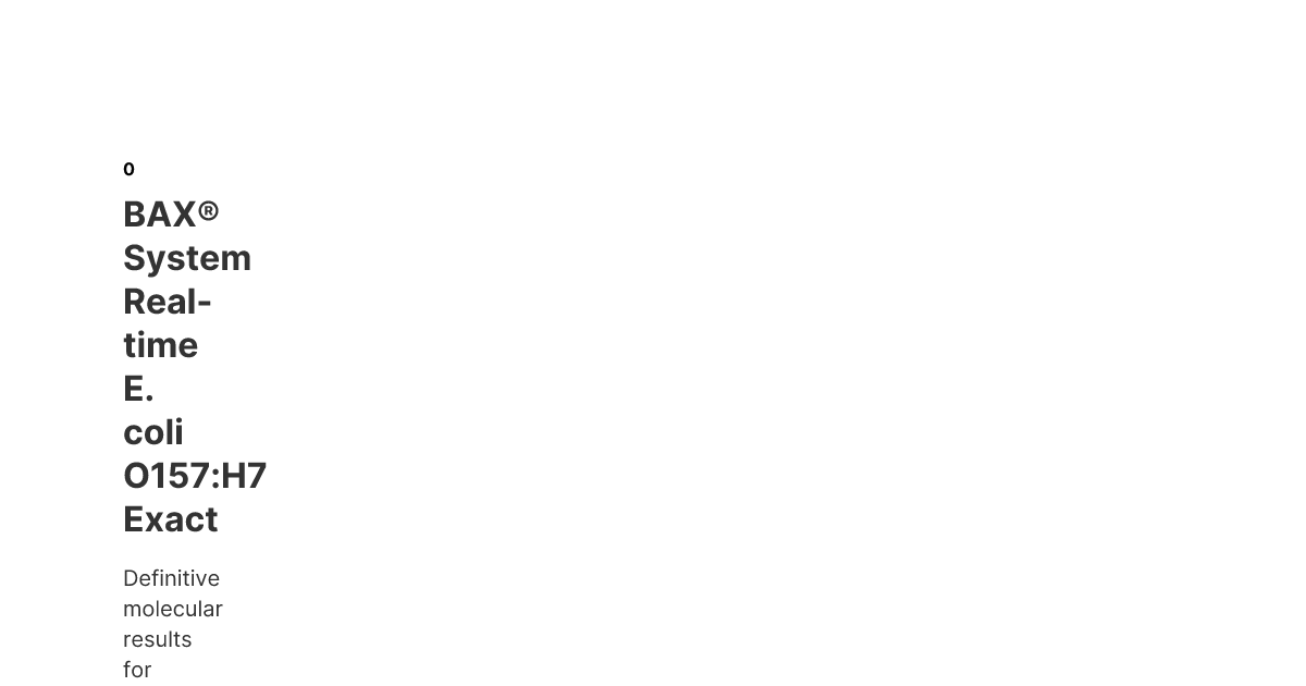 Real-time E. coli O157:H7 Exact | Hygiena