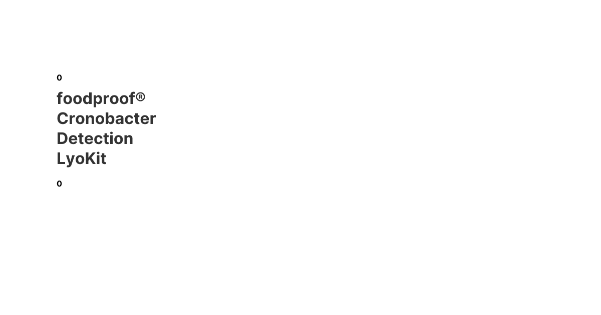Cronobacter Detection LyoKit | Hygiena