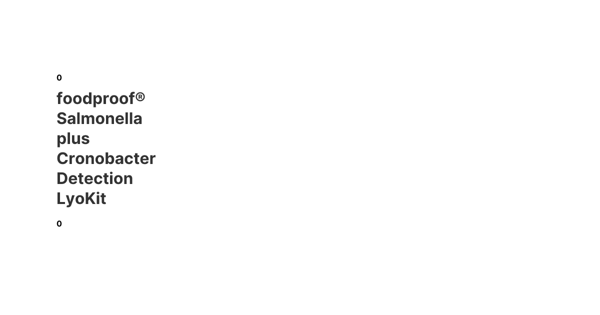 Salmonella plus Cronobacter Detection LyoKit | Hygiena
