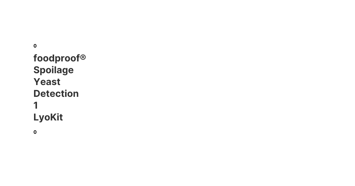 foodproof® Spoilage Yeast Detection 1 LyoKit | Hygiena