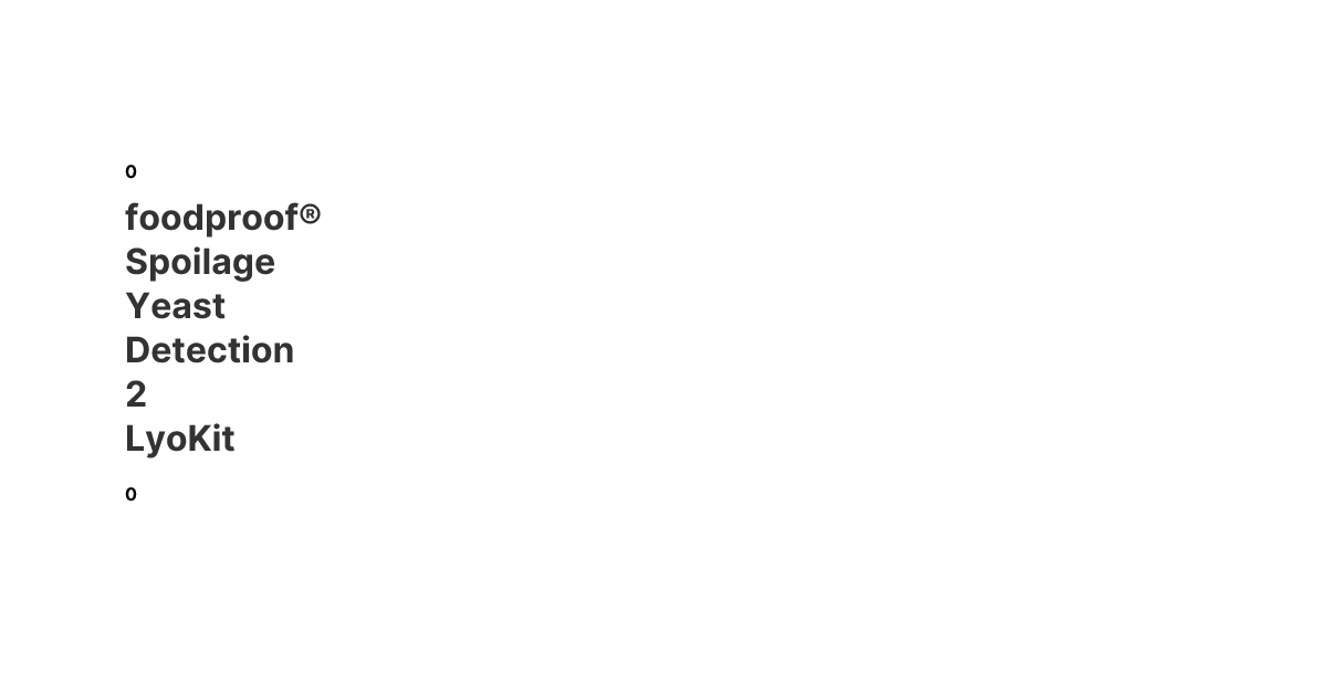 foodproof® Spoilage Yeast Detection 2 LyoKit | Hygiena